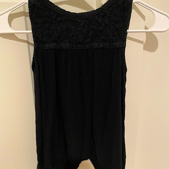LOGG/H&M | Shirts & Tops | Kids Black Tank With Lace And Split Back | Poshmark